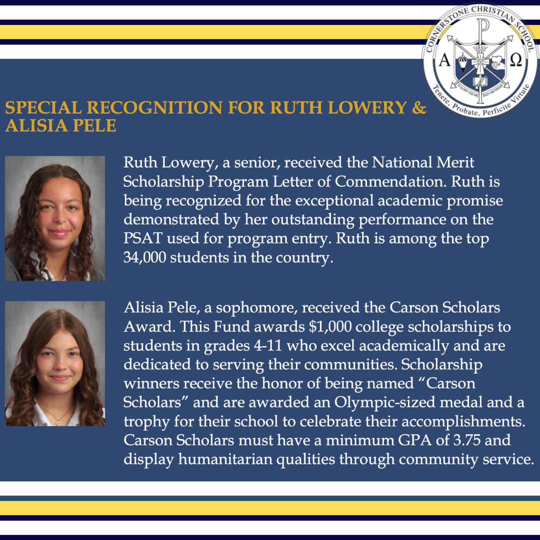 Meet CCS's Amazing Students! - Cornerstone Christian School